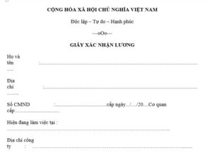 Mẫu giấy xác nhận lương - Biểu mẫu nhân sự