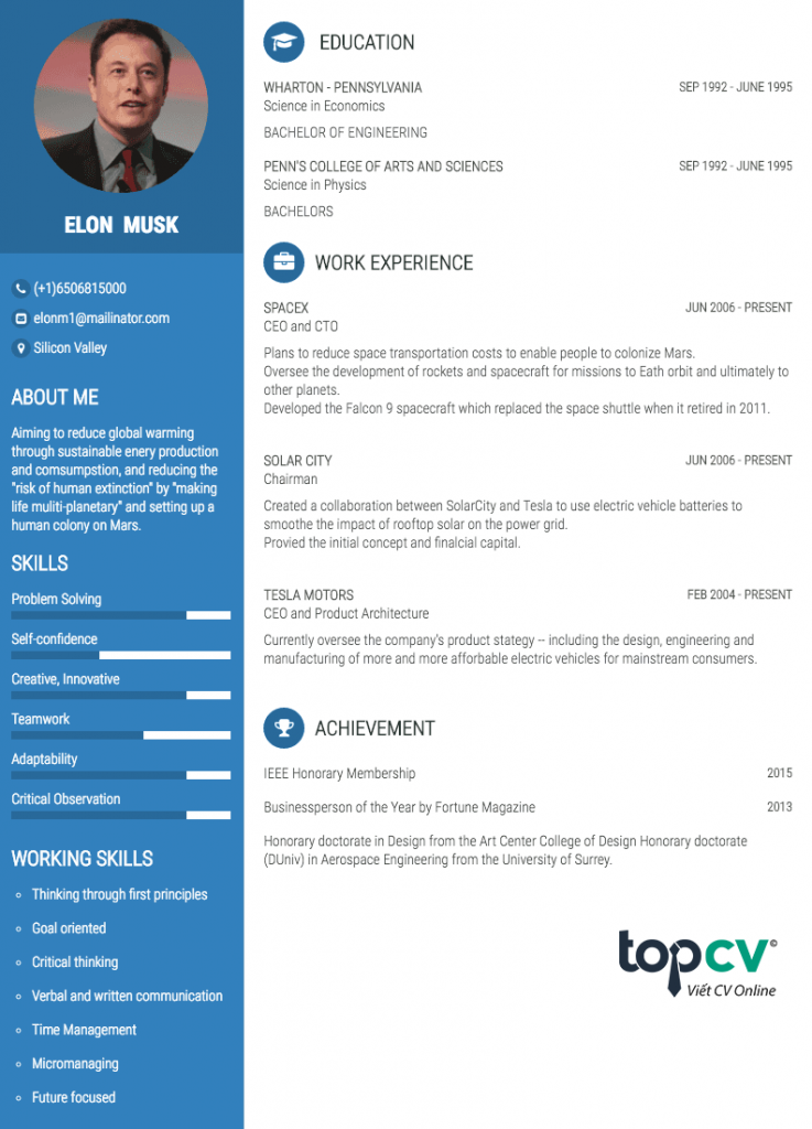 cv-onepage-elon-musk-onepage-impressive-resume-topcv.vn_ - 1001vieclam Blog